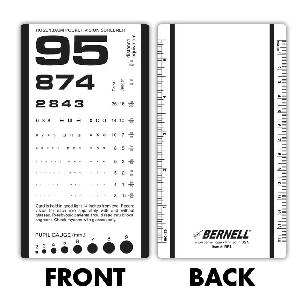 Rosenbaum Pocket Vision Screener Eye Cards Eye Charts Vision Assessment Rosenbaum Pocket Vision Screener Eye Cards Eye Charts Vision Assessment
